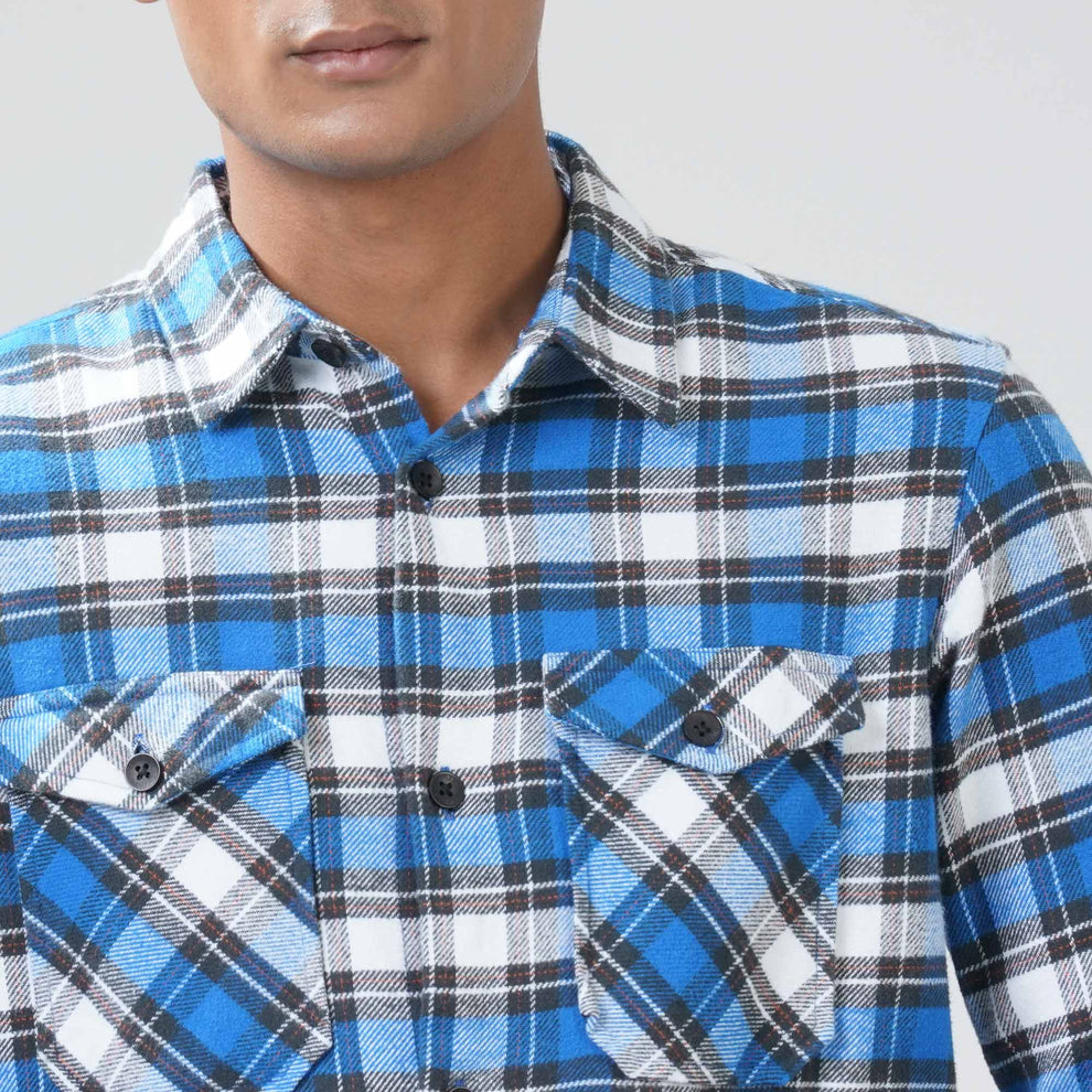 Men's Blue Check Shacket – TwelveBd