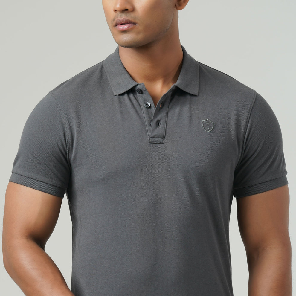 Mens Dark Grey Polo – TwelveBd