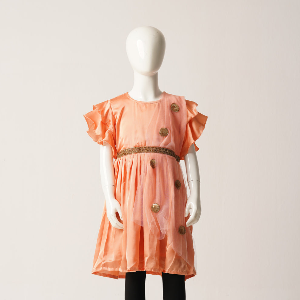 Girls Frock-Light Orange – TwelveBd