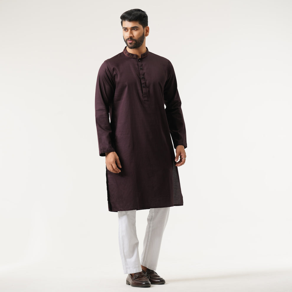 Mens Coffee Karchupi Panjabi – TwelveBd