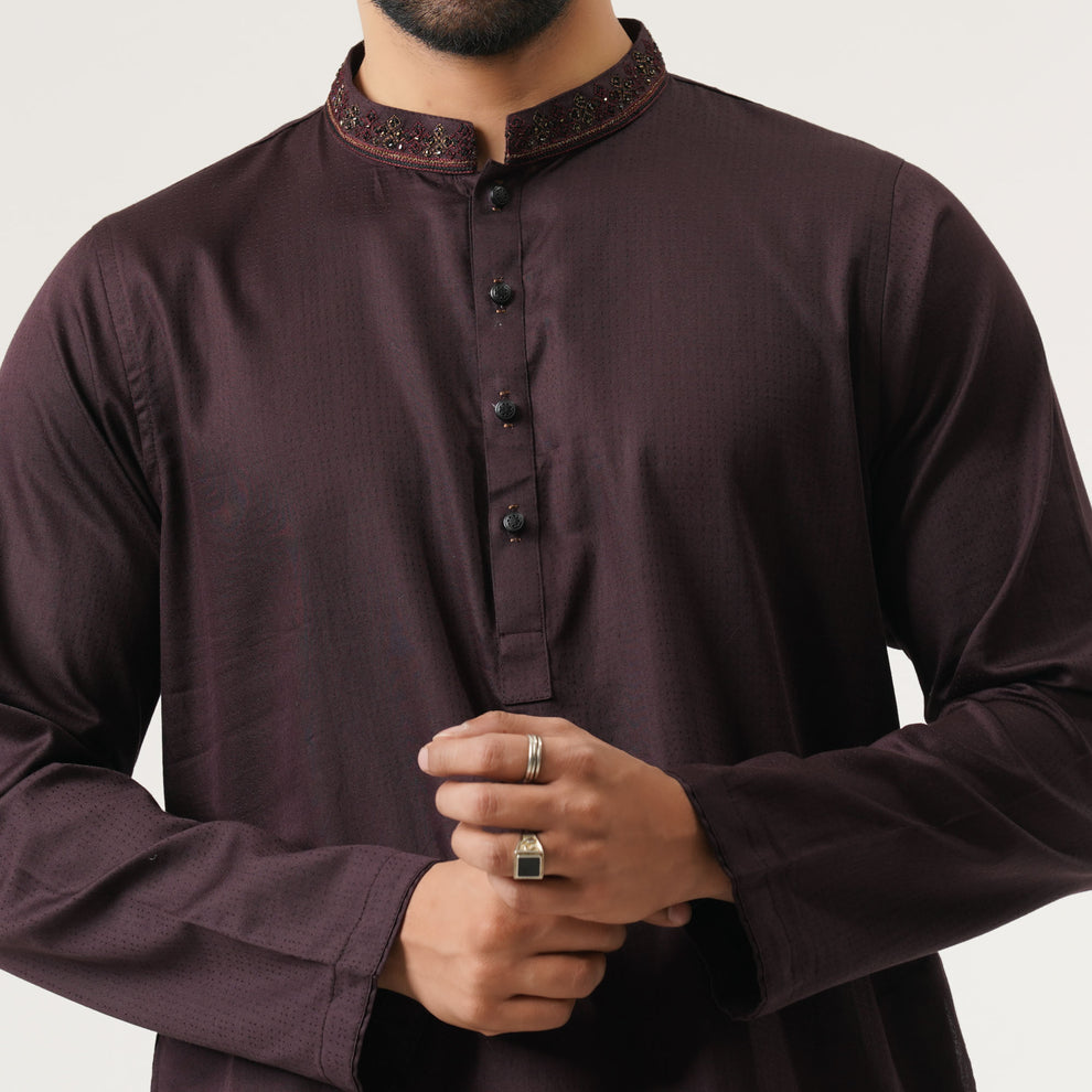 Mens Coffee Karchupi Panjabi – TwelveBd